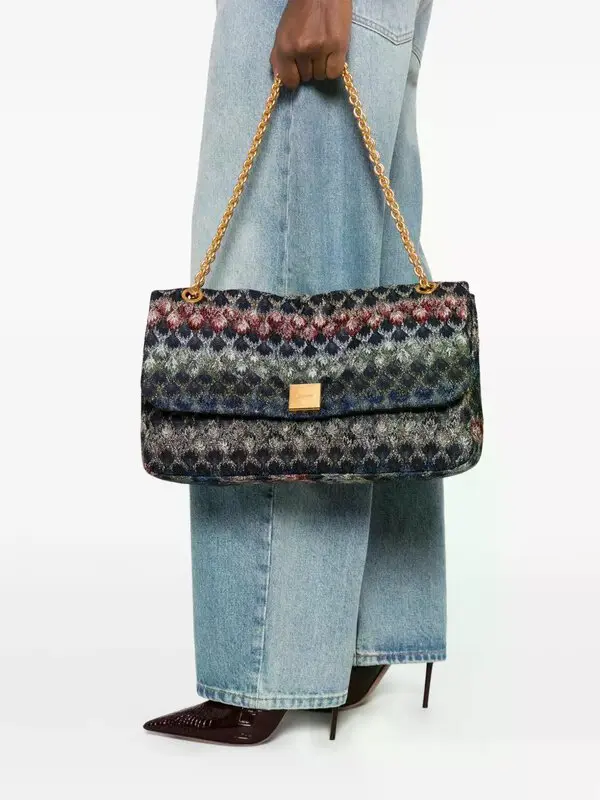 Missoni Mini Button Lace Shoulder Bag - Blue
