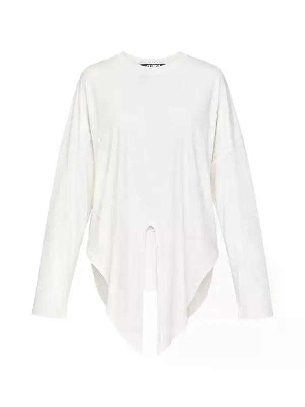 CLUB21 COLLECTION Jersey Split-hem Top - White