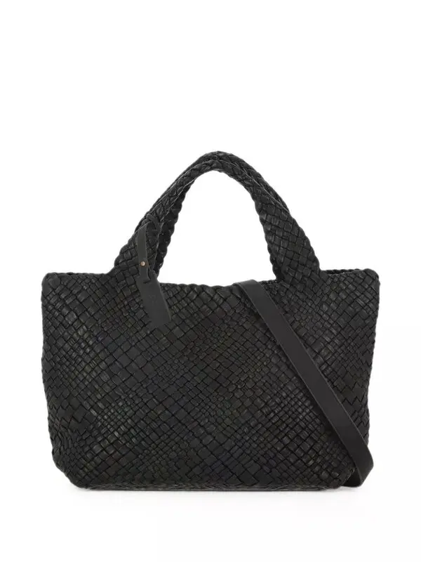 VISONA` Esmeralda Woven-design Shoulder-strap Tote Bag - Black