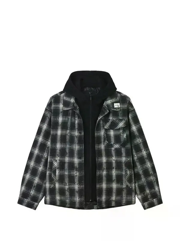 FIVE CM Check Hooded Jacket