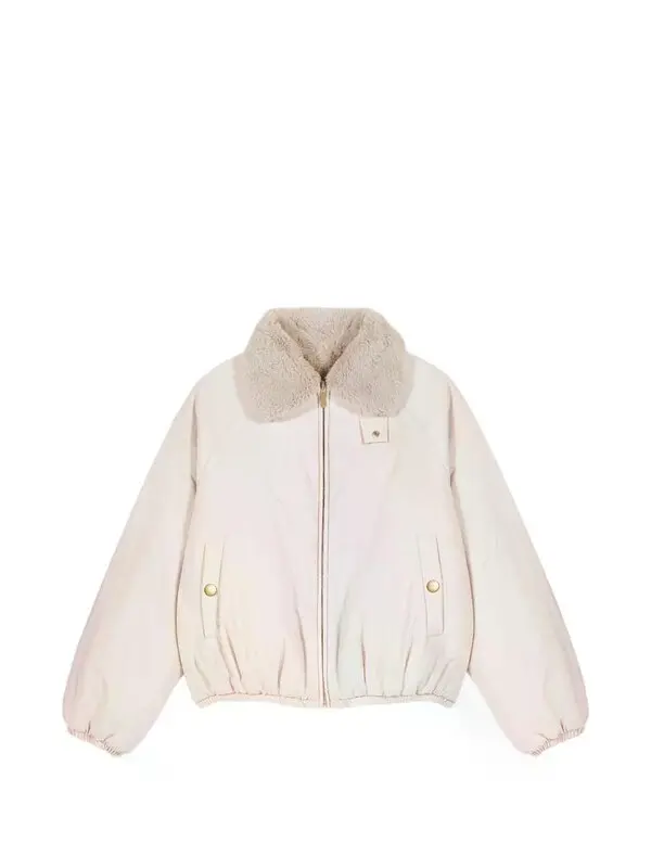 Maje Reversible Faux-fur Collar Puffer Jacket - Neutrals