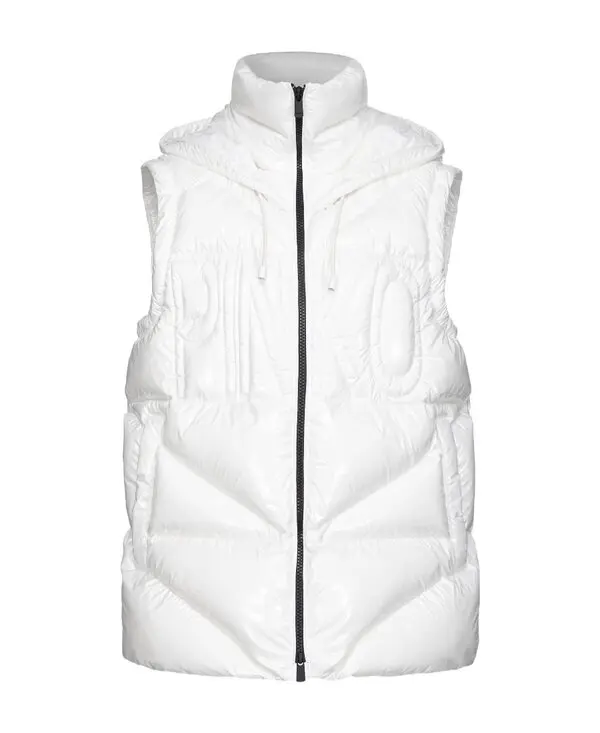 Pinko Padded Detachable-hood Waistcoat - White