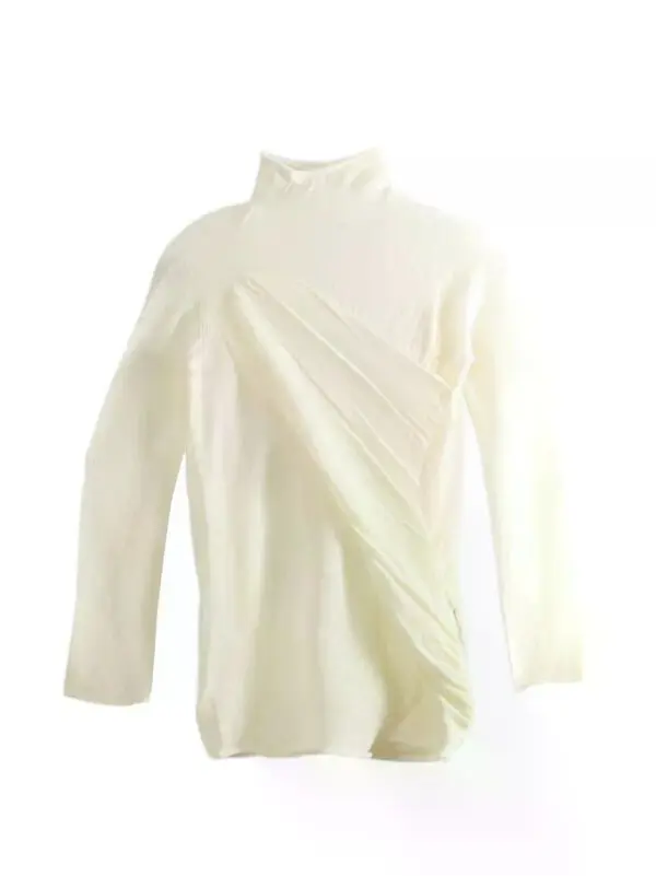 Issey Miyake Ruched Long-sleeve Top - Neutrals