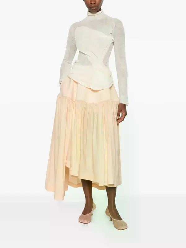 Issey Miyake Ruched Long-sleeve Top