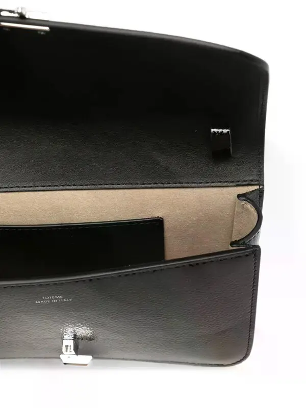 TOTEME T-lock Grained-patent Crossbody Bag