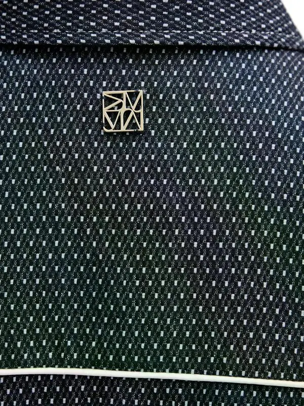 MOS MOSH Navy All-over Pattern Button-up Jacket