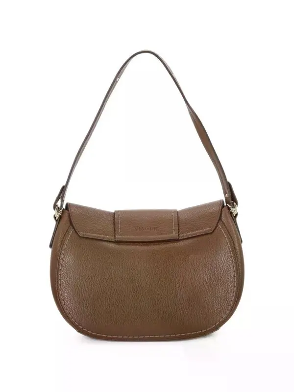 VISONA` Grainy Leather Shoulder Bag