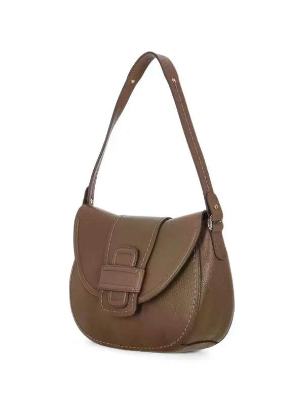 VISONA` Grainy Leather Shoulder Bag