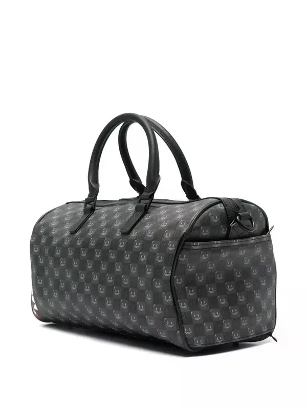 SPRAYGROUND Check Pattern Shark Motif Holdall - Black