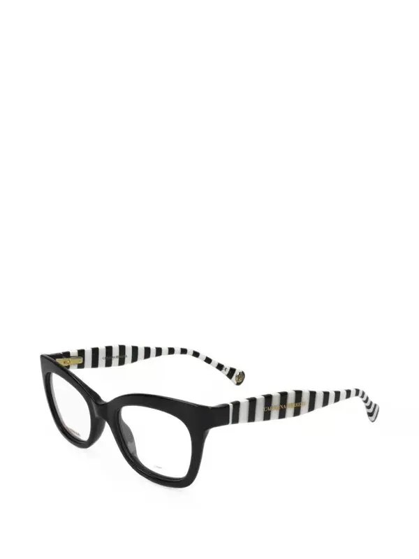 Carolina Herrera Striped Cat-eye Eyeglasses - Black