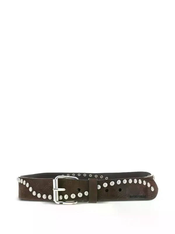 Emporio Armani Studded Leather Belt - Brown