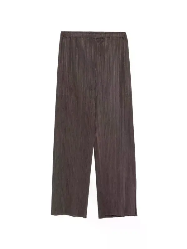 Issey Miyake Dark Pleated Texture Trousers - Grey