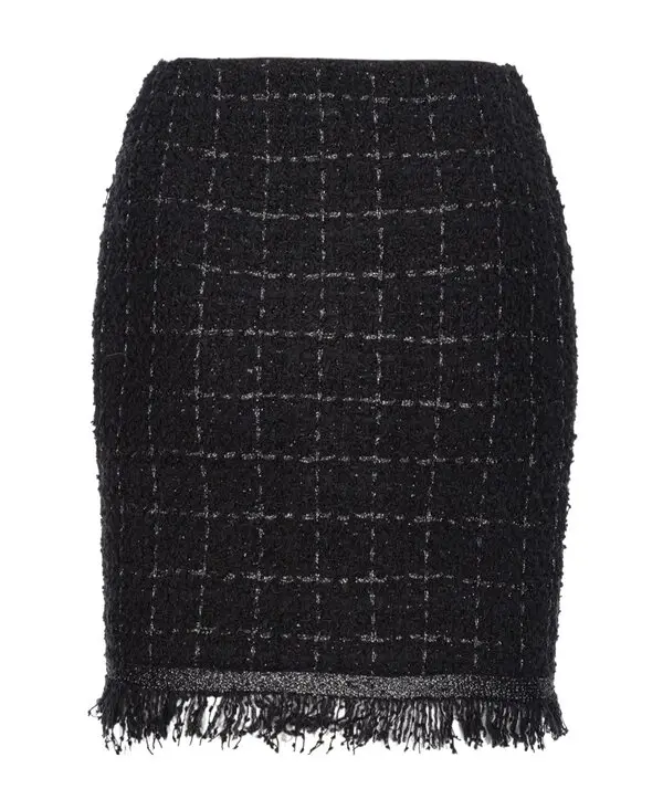 Pinko Girino Basket-weave Fringed Miniskirt