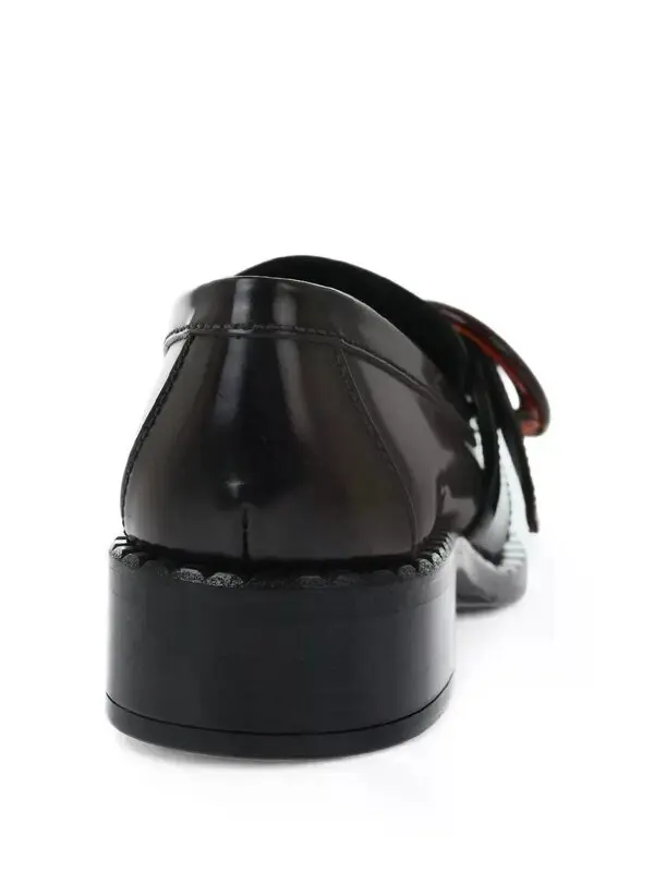 Prada Buckle-detail Leather Loafers - Brown