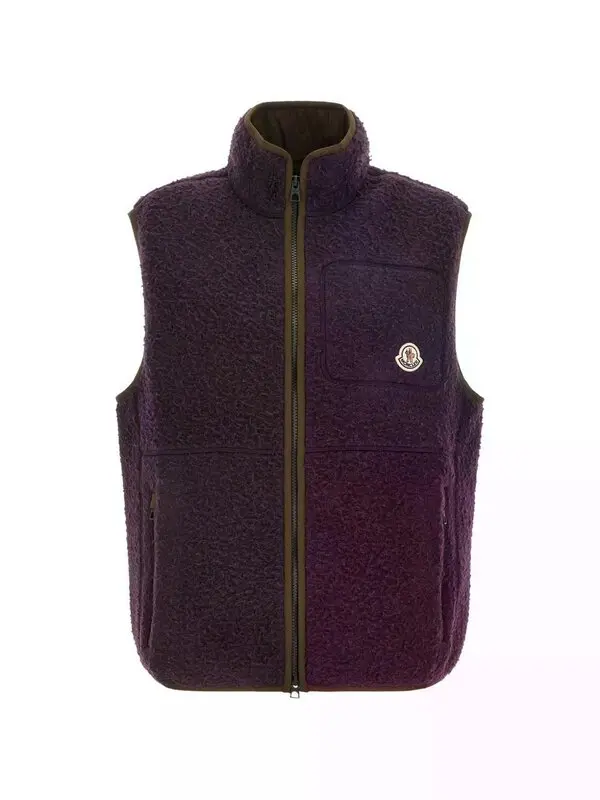 Moncler Casentino-texture Logo-detail Gilet - Purple