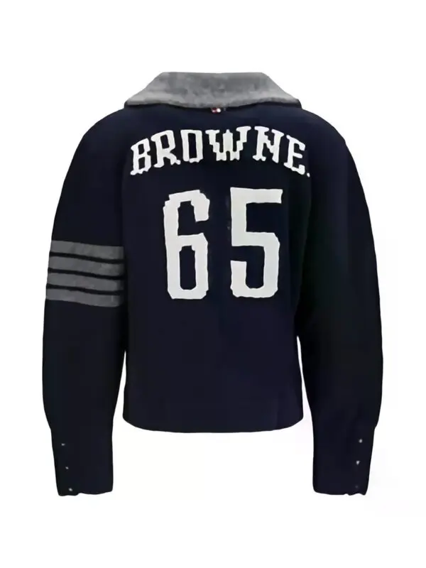 Thom Browne Browne 65 Intarsia Cardigan Jacket - Blue