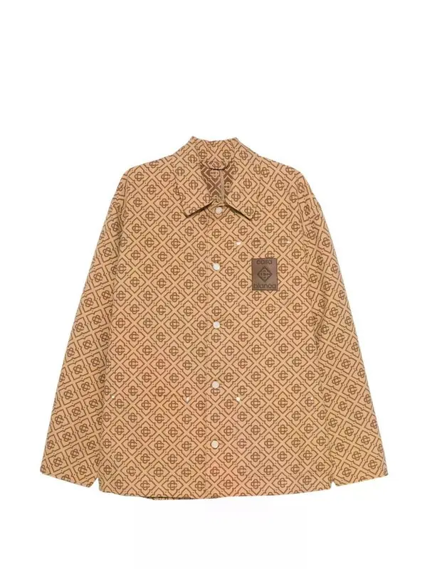 Casablanca Monogram-print Logo-patch Jacket - Brown
