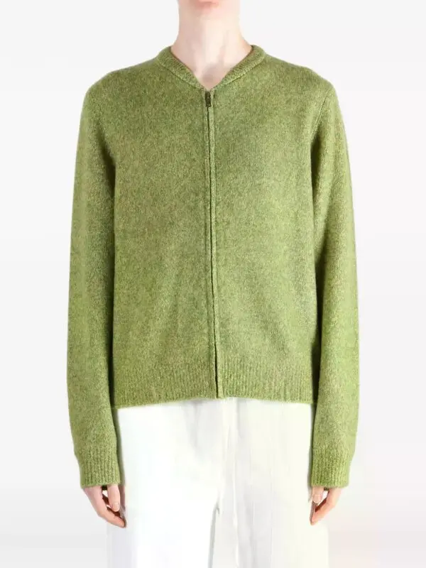 Frenckenberger Zip-up Ribbed-trim Cardigan - Green