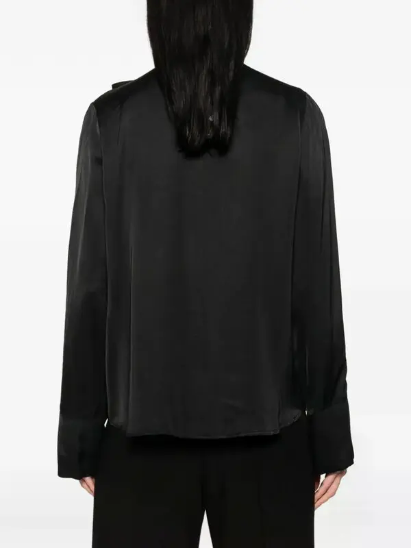 Dixie Pussy-bow Long-sleeve Blouse