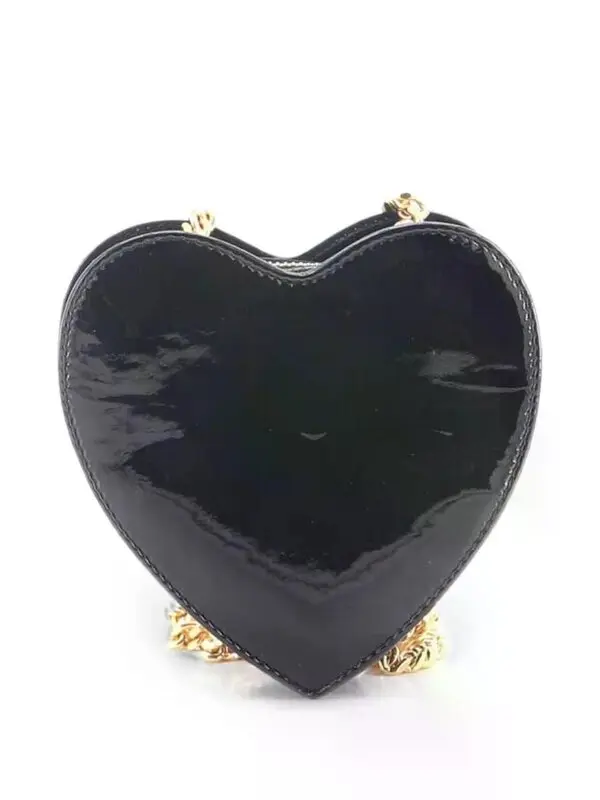 Saint Laurent Love Heart Chain Bag Patent Mini Shoulder Bag - Black
