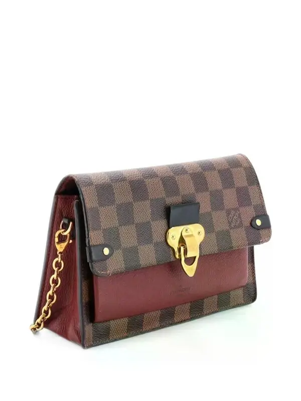 LOUIS VUITTON Vavin Chain Wallet Nm Damier With Leather Crossbody Bag - Brown