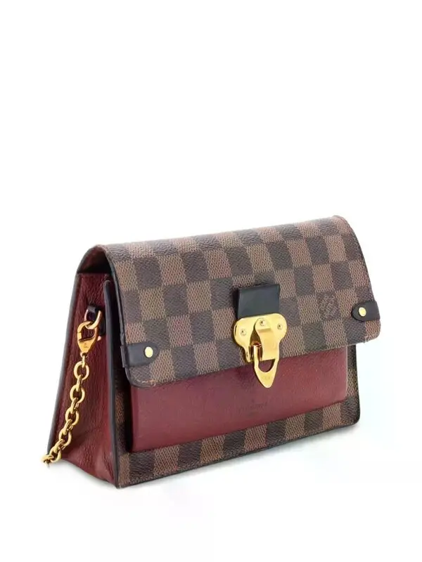 LOUIS VUITTON Vavin Chain Wallet Nm Damier With Leather Crossbody Bag - Brown