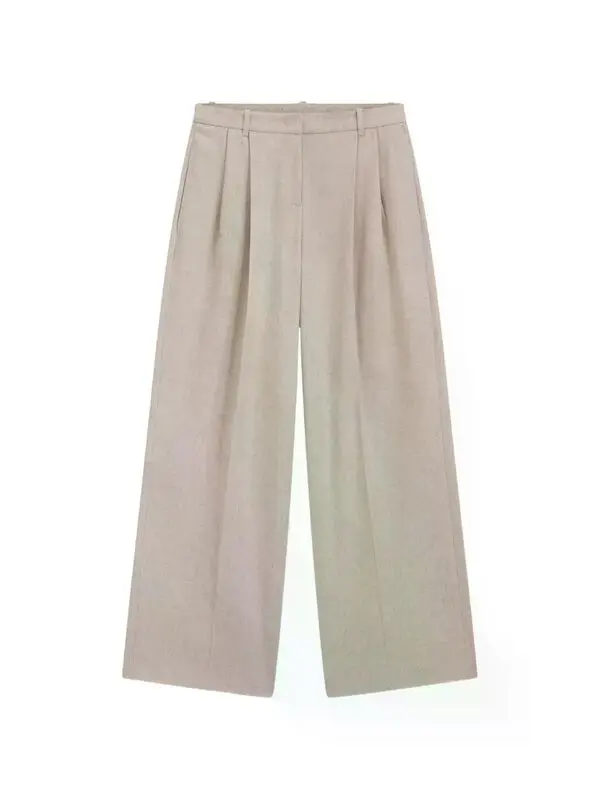 BOSS Wide-leg Flannel Trousers With Double Front Pleats