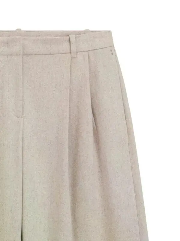 BOSS Wide-leg Flannel Trousers With Double Front Pleats