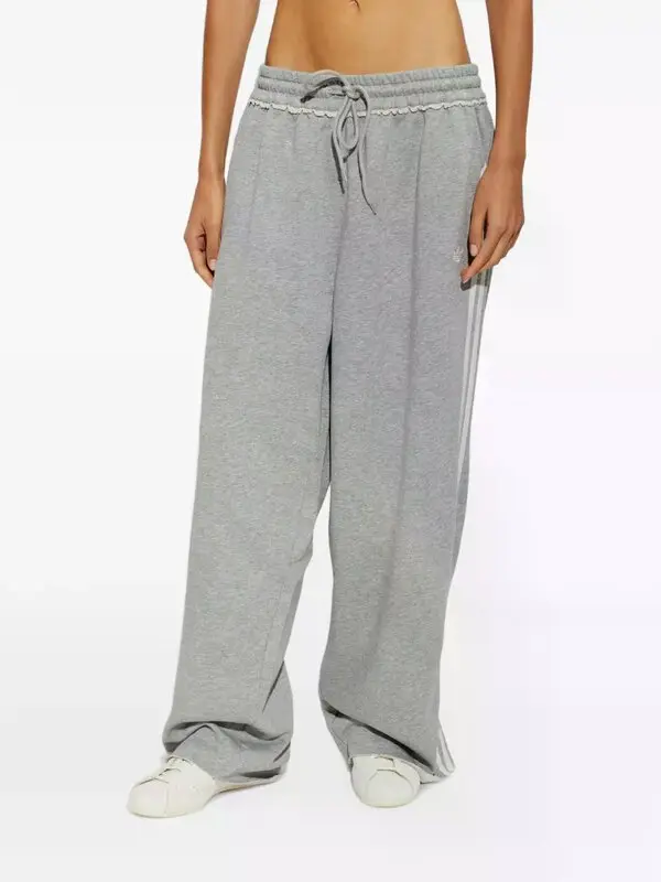 Adidas Logo-embroidered Wide-leg Track Pants