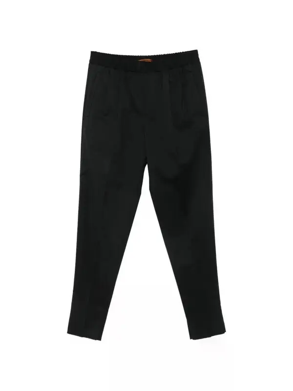 Zegna Pleated Trousers With Elasticated Waistband - Black