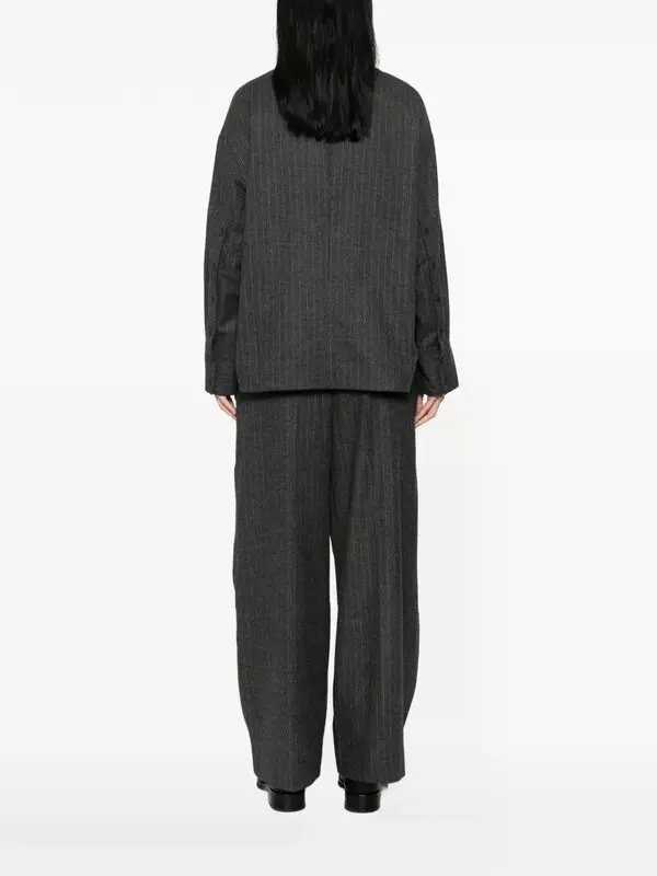 LA PISCINE Pinstripe-pattern High-neck Blouse