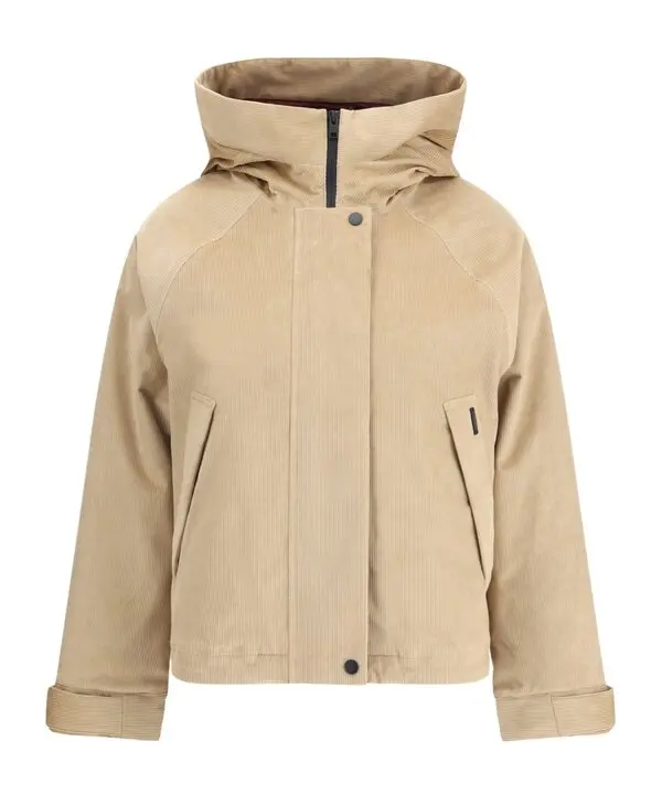 Woolrich Down Hooded Jacket - Nude