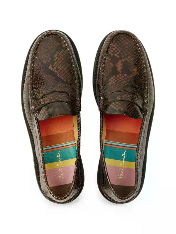 Paul Smith Dark Rialto Snake Effect Loafers