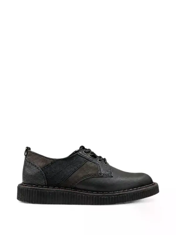 NICHOLAS DALEY George Cox Rebel Panelled Leather Derby Shoes - Black