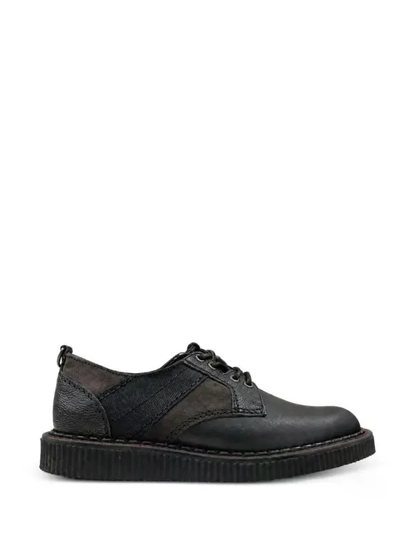 NICHOLAS DALEY George Cox Rebel Panelled Leather Derby Shoes - Black