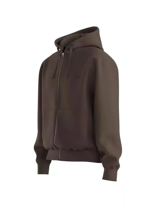 Hugo Cotton Terry Zip-up Hoodie Eith Logo Print