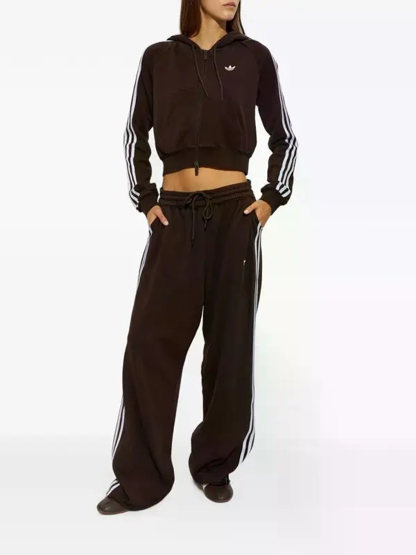Adidas Logo-embroidered Side-stripe Track Pants - Brown