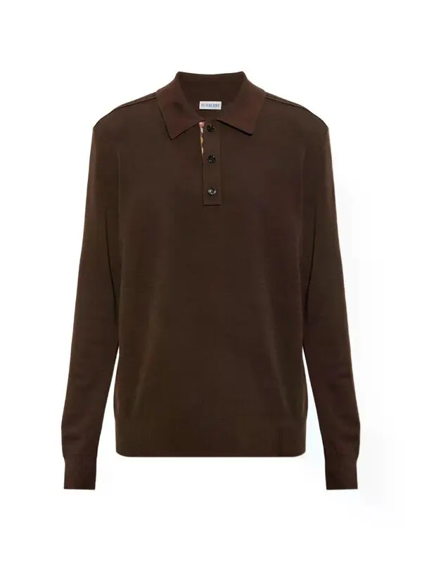 Burberry Long-sleeve Wool Polo Shirt