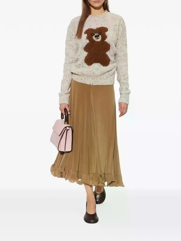 Moschino Sweater With Bear Motif - Neutrals