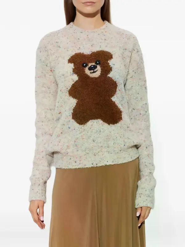Moschino Sweater With Bear Motif - Neutrals