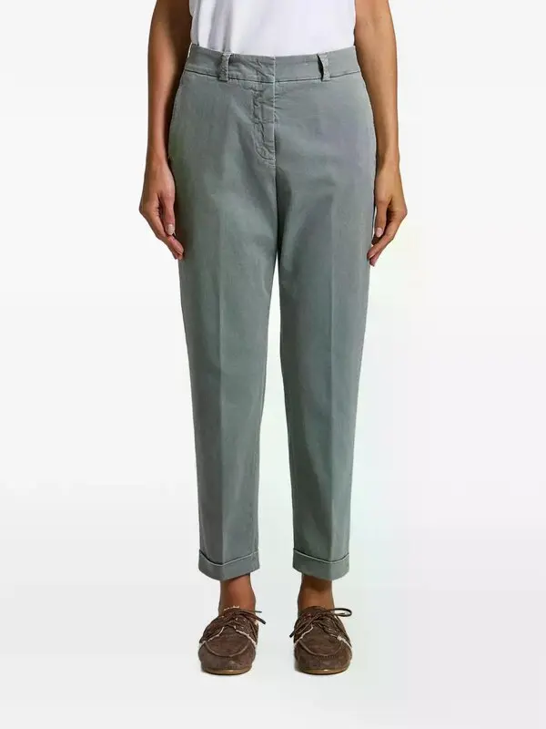 Peserico Pressed-crease Turn-up Trousers
