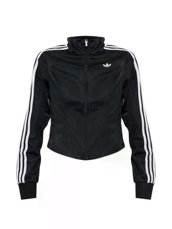 Adidas Logo-embroidered Zip-up Sweatshirt - Black