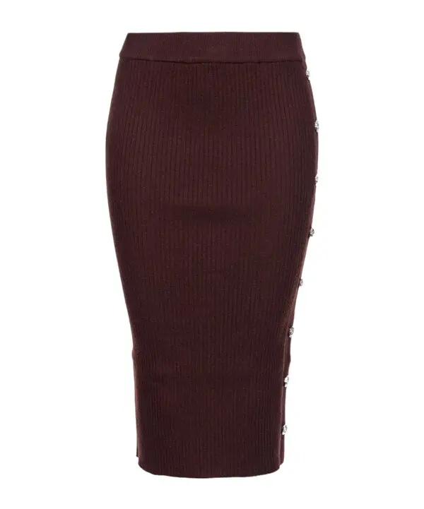 Pinko Rib Knitted Skirt - Black