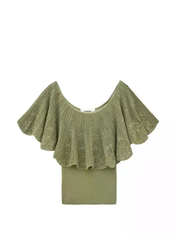 Ba&sh Salda Ruffled Off-shoulder Top - Green