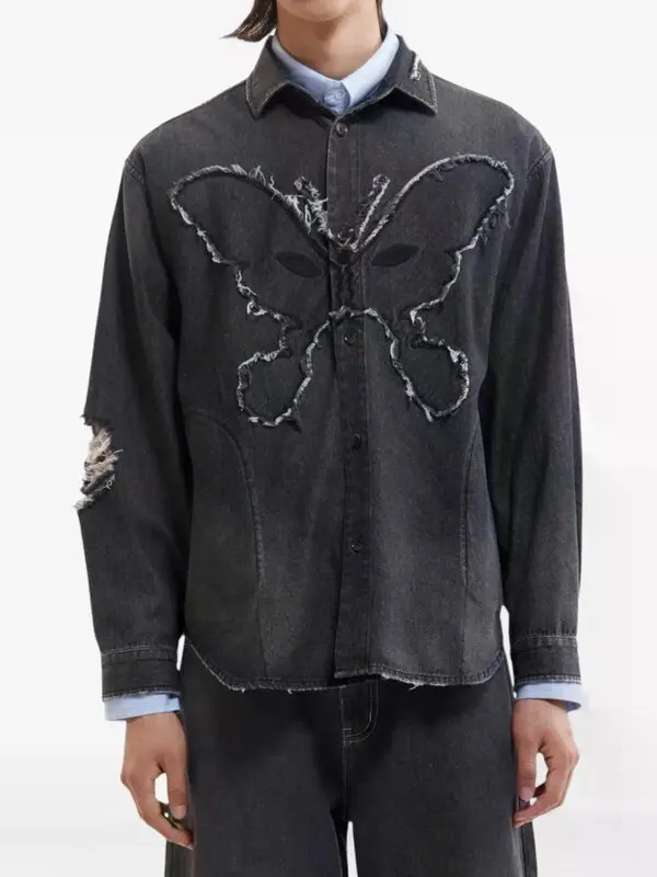 PERKS AND MINI Moments In Love Distressed Overshirt - Black