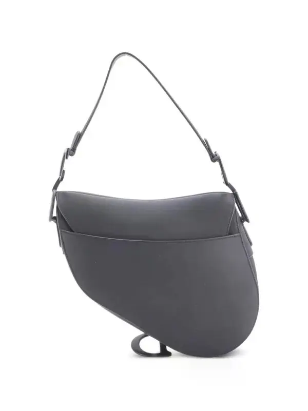 Dior Ultra Matte Saddle Handbag Leather Medium Shoulder Bag - Black