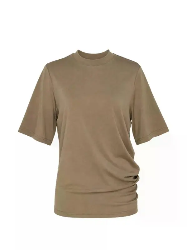 CLUB21 COLLECTION Ruched Mock-neck T-shirt