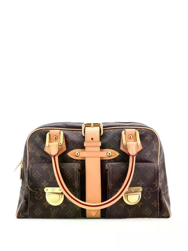 LOUIS VUITTON Manhattan Handbag Monogram Canvas Gm Satchel - Brown