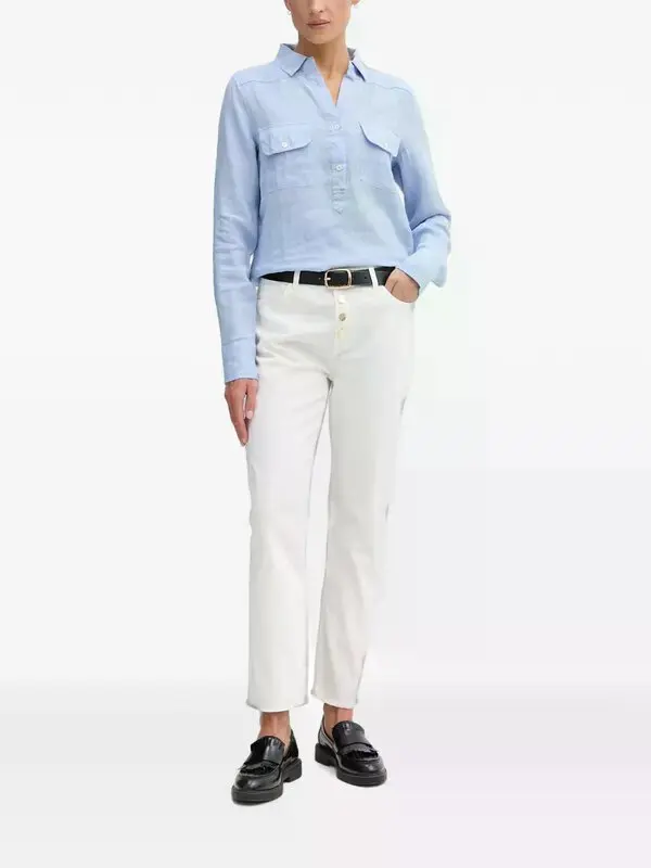 MOS MOSH Linen Chest-pocket Shirt