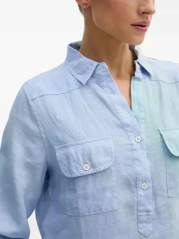 MOS MOSH Linen Chest-pocket Shirt
